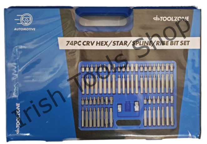 74Pc Crv Hex/Star/Spline/Ribe Bit Set – IRISH TOOLS SHOP