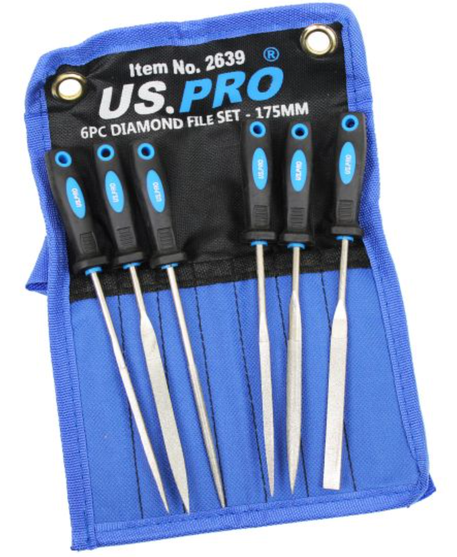 US PRO 6 Piece Diamond File Set 175mm - IRISH TOOLS SHOP
